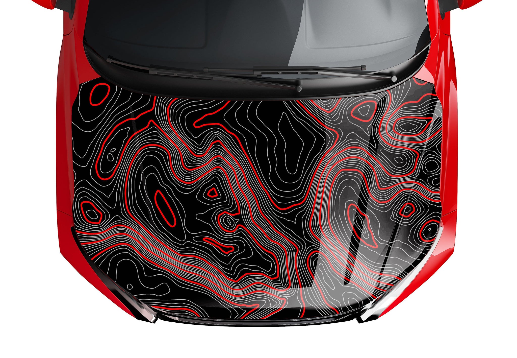 Customizable Topographic Topo Hood Wrap Vinyl Custom Sizes and Color C