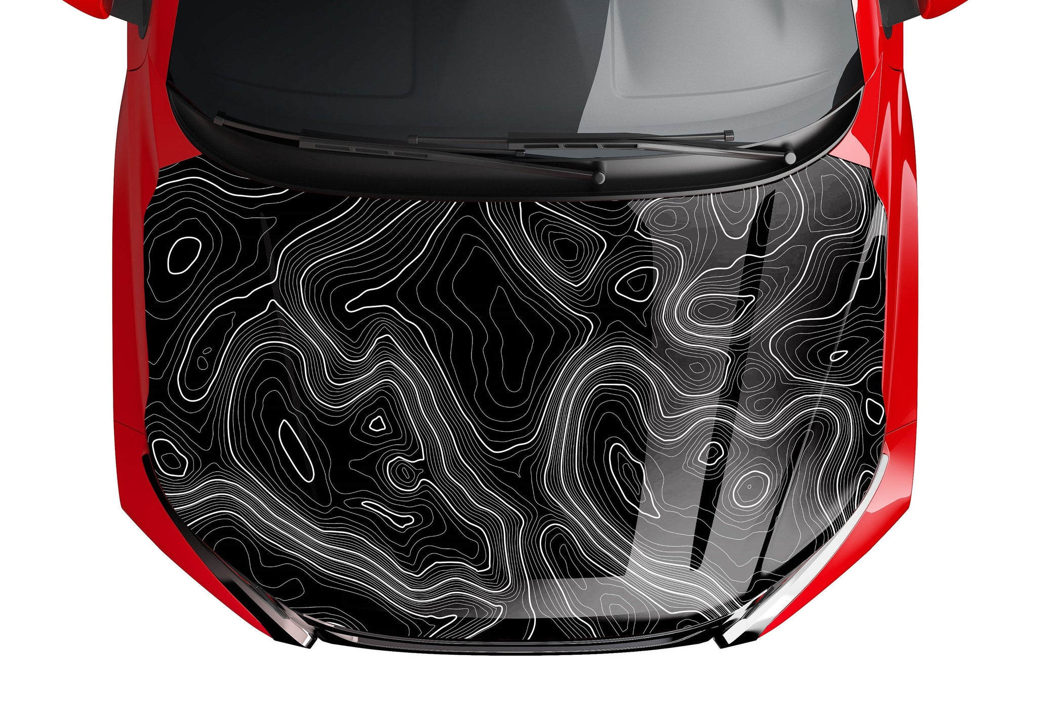 Customizable Topographic Topo Hood Wrap Vinyl Custom Sizes and Color C